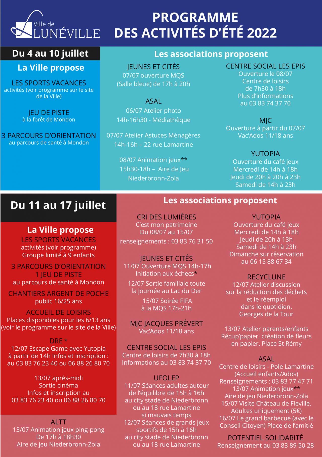 Activités d’été 2022-1 | Ville de Lunéville